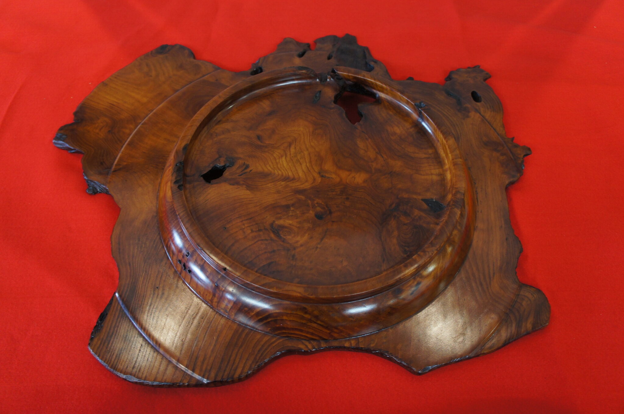 Fat pine Serving Bowl with Wiped Lacquer Finish - Miyajima-Crafts ...